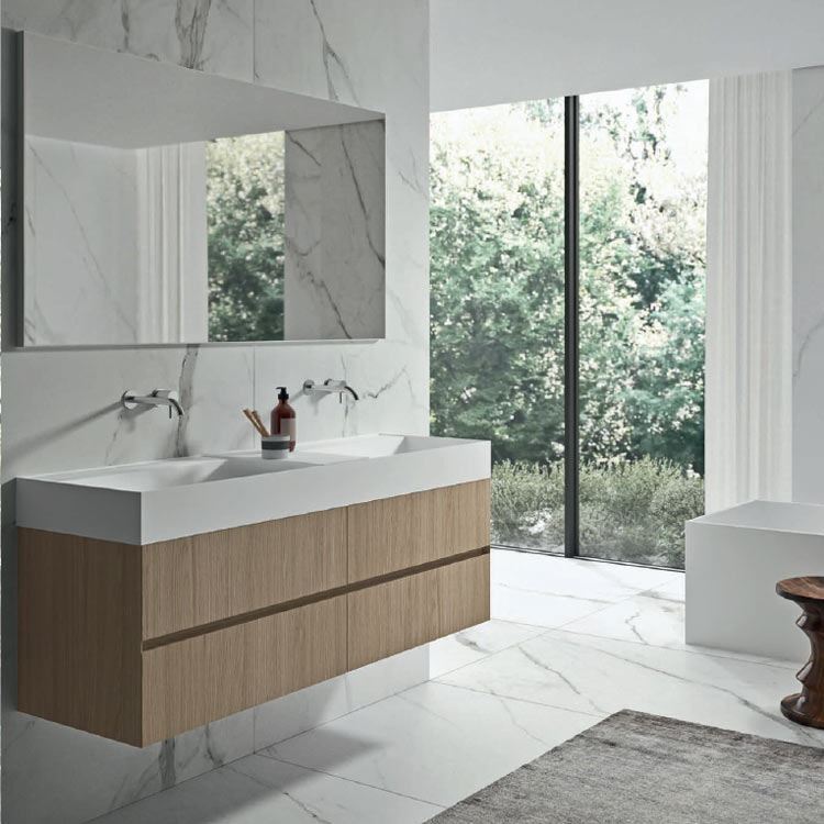 Wood Bathroom Cabinets with drawers Gaiainterni GaiaInterni