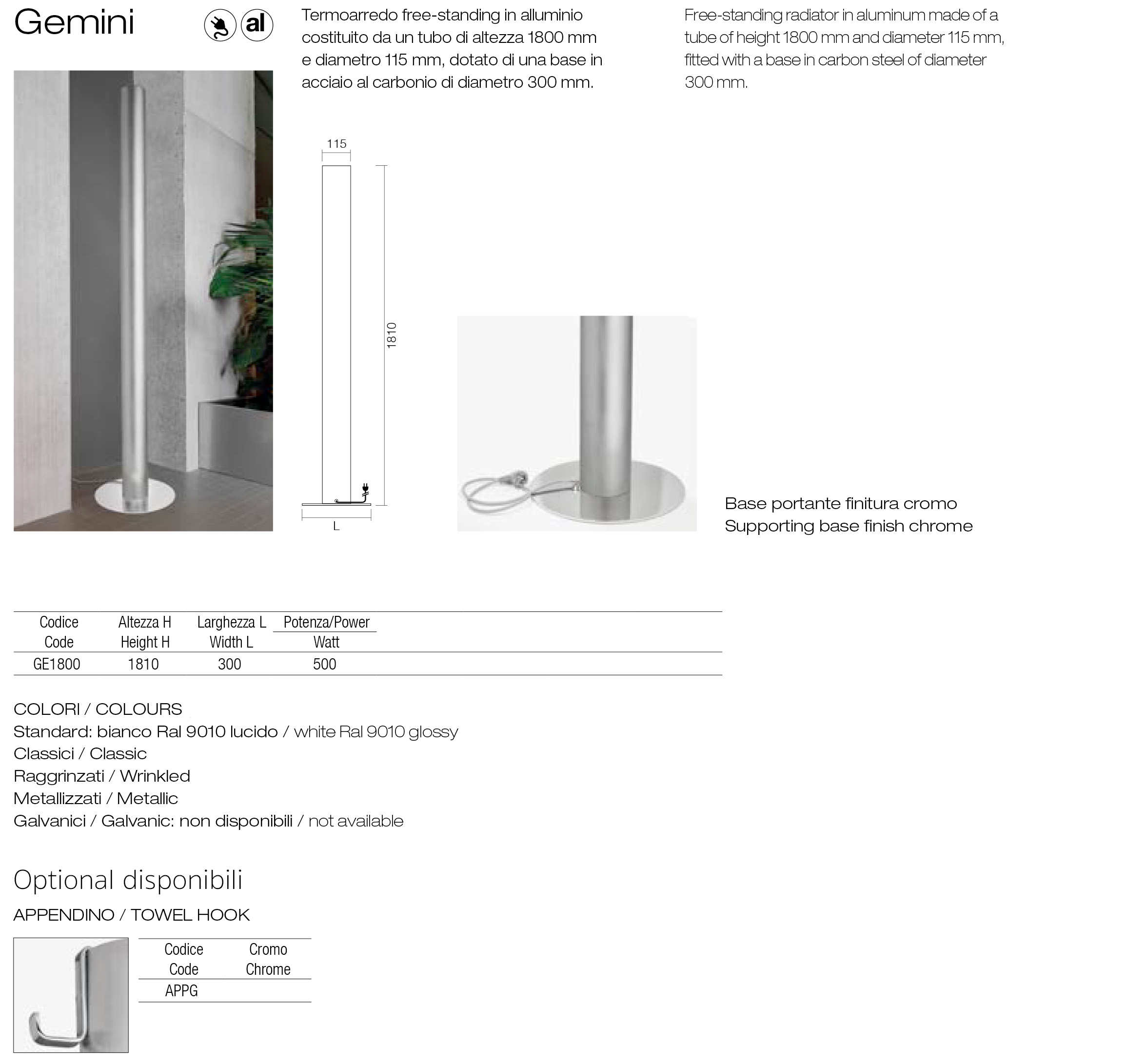 Toso electric Gemini freestanding radiator can be purchased online ...