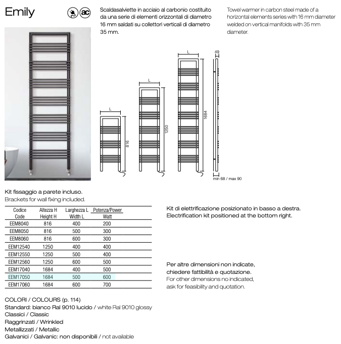 Radiatore elettrico Emily Toso | Gaia Interni di Emmegi Snc