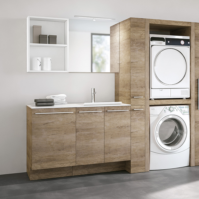 Laundry unit with sink store