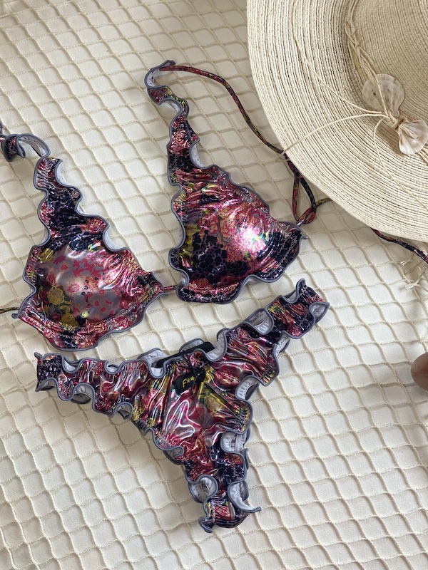 Bikini Triangolo Frou Frou e slip Americano fisso Florish Effek | LOVELY Bikini Triangolo Frou Frou e slip Americano fisso Florish Effek | LOVELY