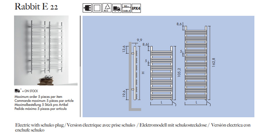 Radiatore elettrico Rabbit 22 Antrax | Gaia Interni di Emmegi Snc