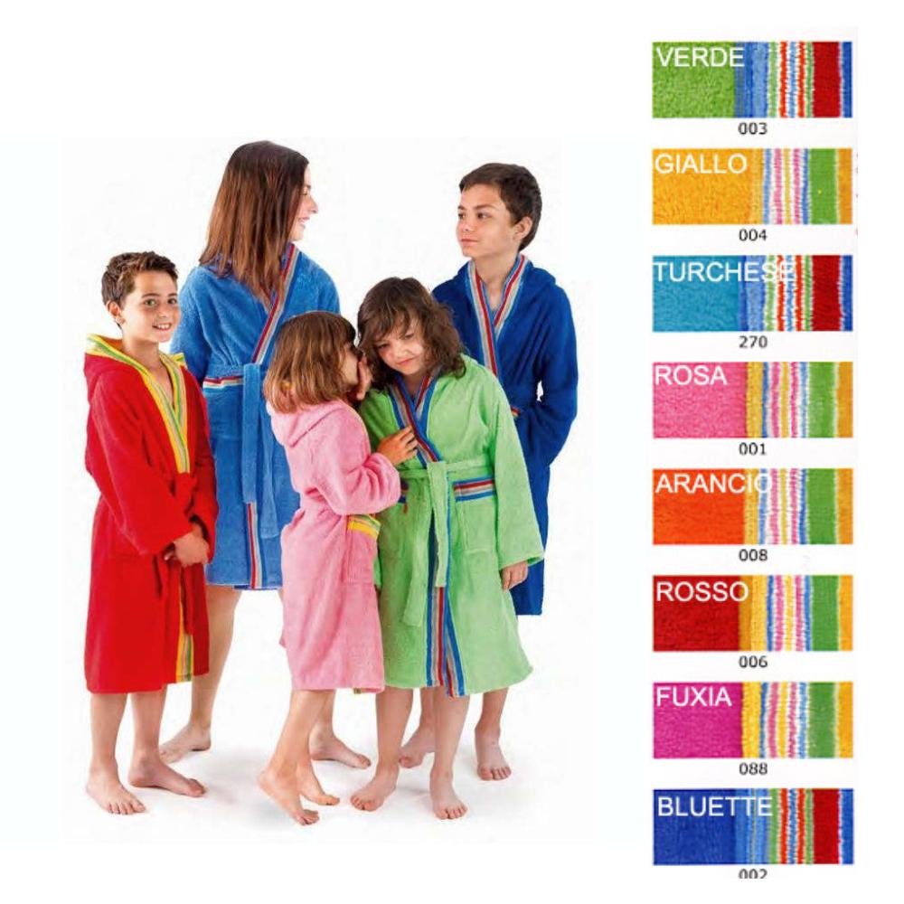 Accappatoio In Spugna Junior 100% Cotone Pongo Comodo e Colorato ...