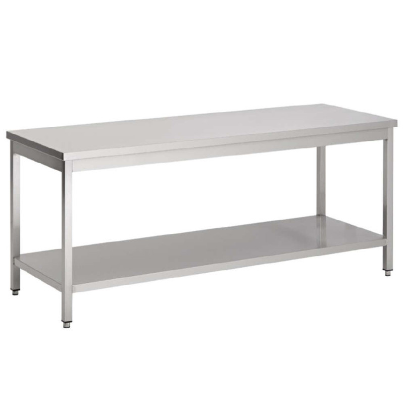 Tavolo Inox con Ripiano Amitek TDL106 - Dim. 100x60x85h cm