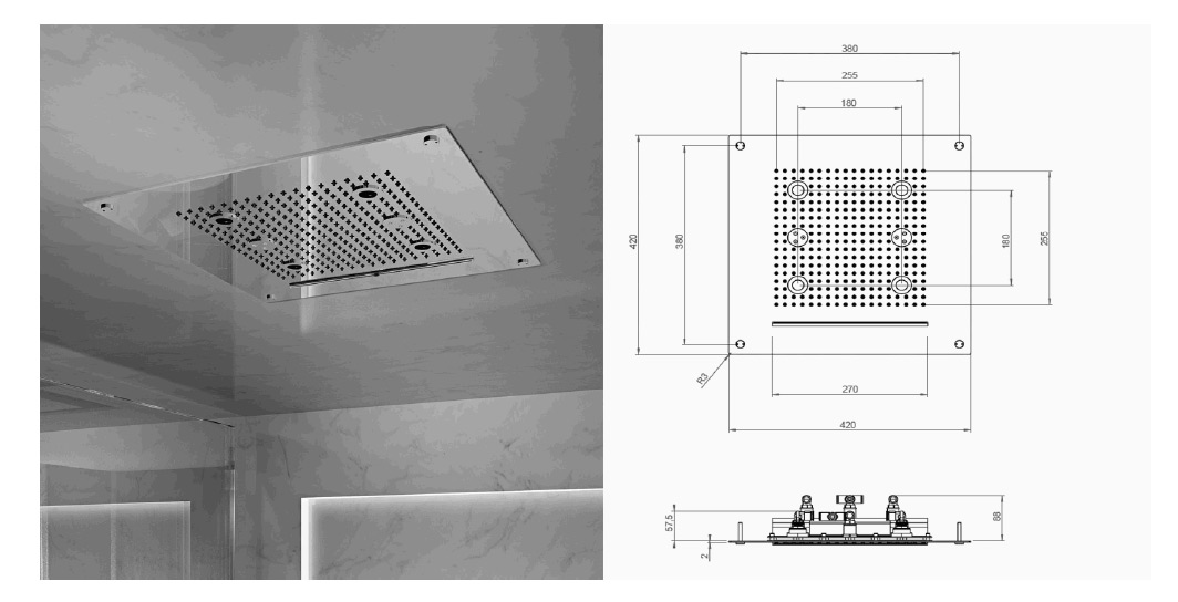 SENSUS Aquaform Emotional Shower with Overhead Shower Head | Gaia Interni