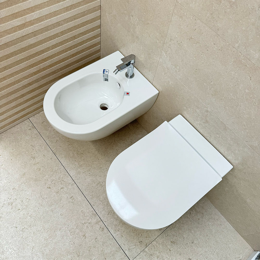 Set Sanitari Hatria Centrica Sospesi WC Pure Vortex e Bidet con sedile ...