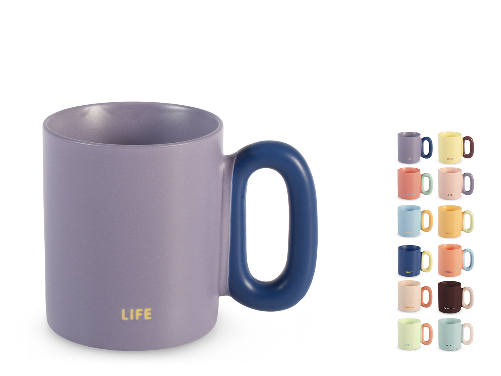 Set 12 Mug Pastel Glow 360 cc | H&H