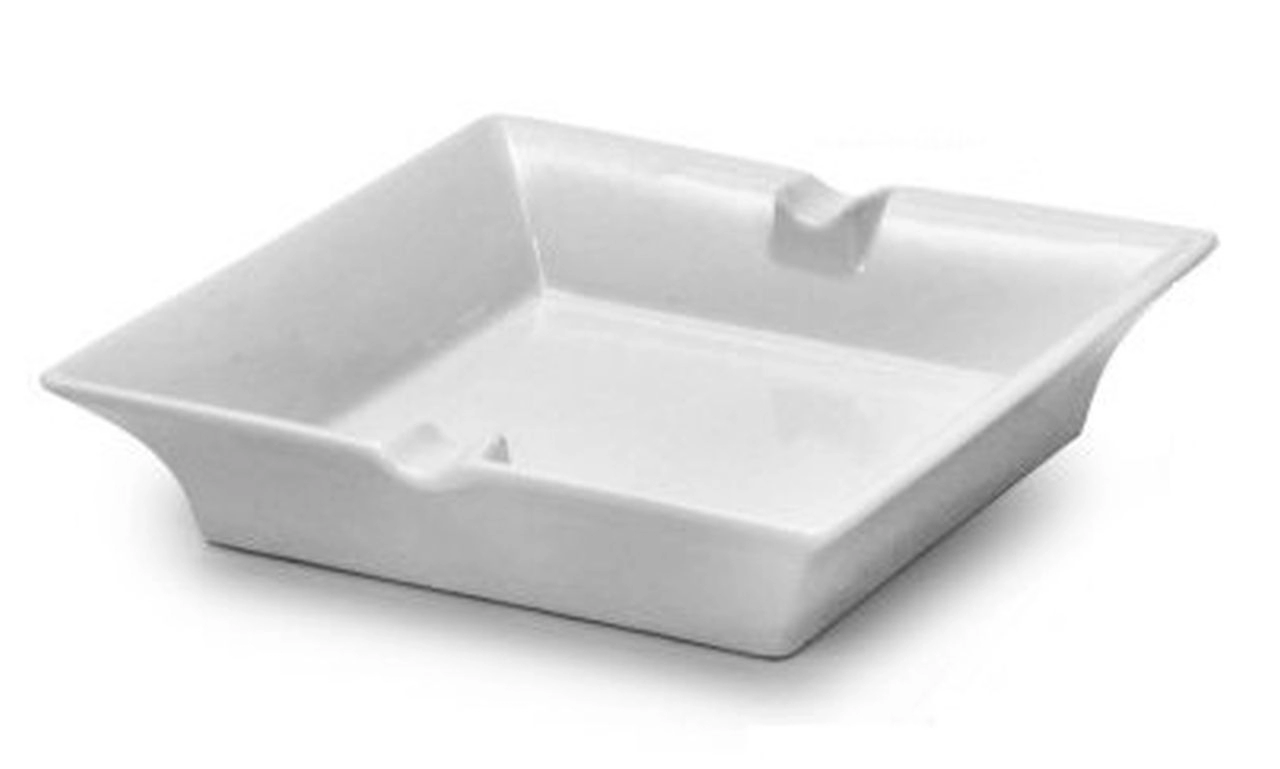 Posacenere quadrato in porcellana bianca | Varottostore