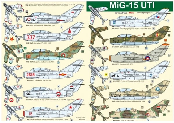 MiG-15 UTI decals 1/48 - DP CASPER 48022