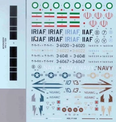 F-14A Tomcat Decals 1/48 - HI-DECAL LINE 48021