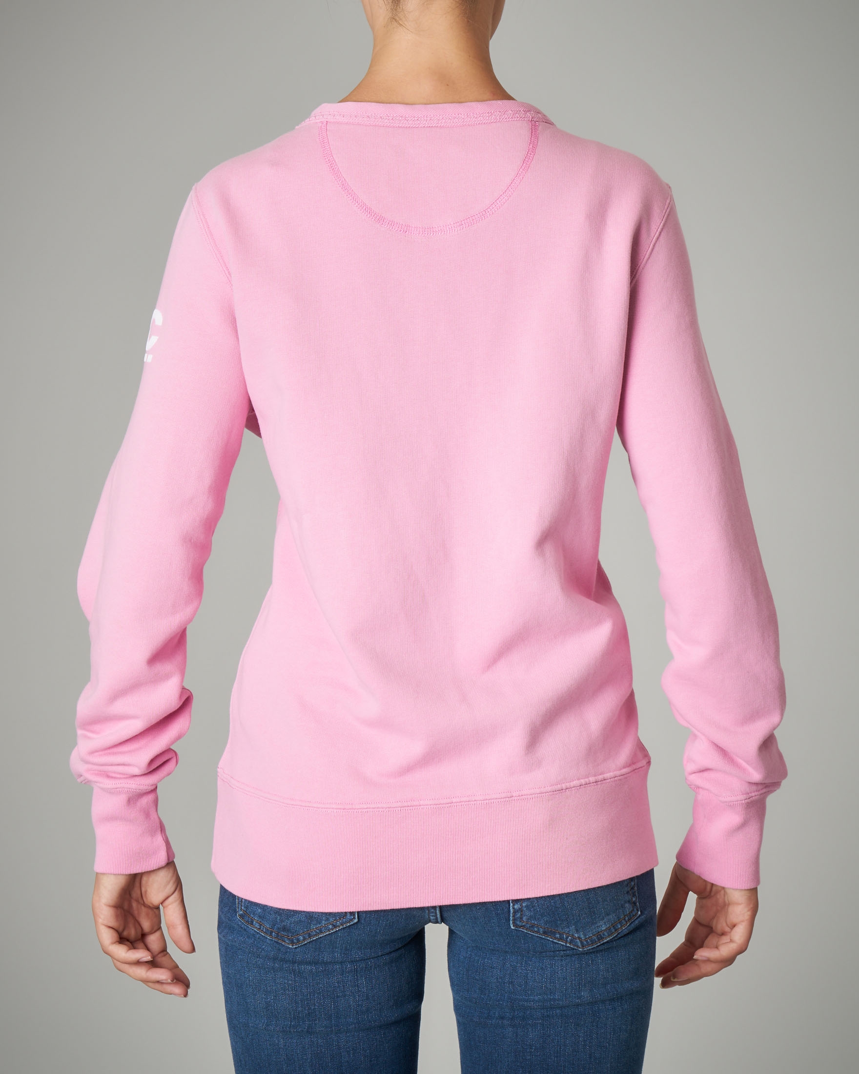 Felpa girocollo rosa in cotone | Pellizzari E-commerce Felpa girocollo rosa in cotone | Pellizzari E-commerce
