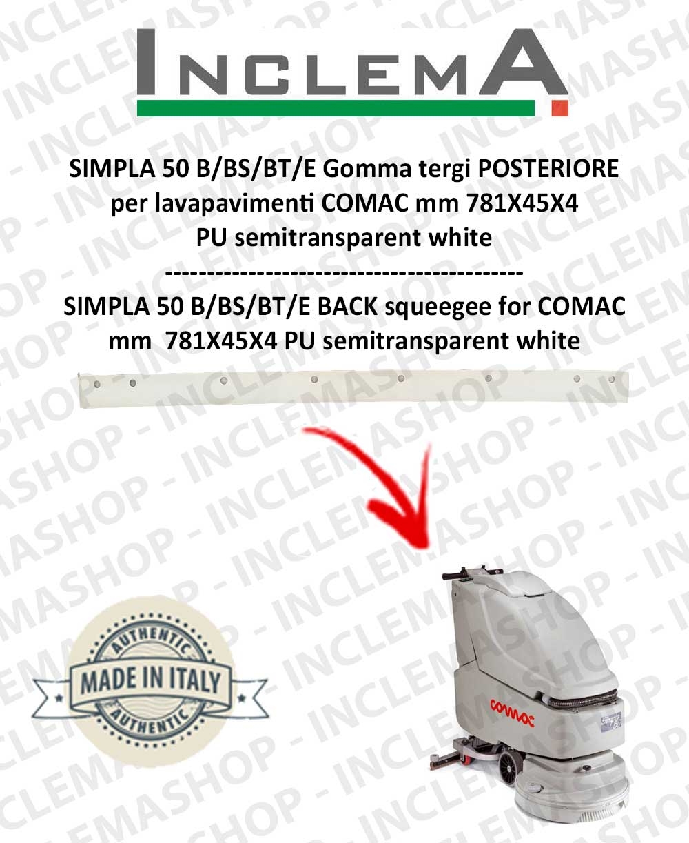 SIMPLA 50 B/BS/BT/E goma de secado trasero optional para fregadora COMAC | Inclema .es