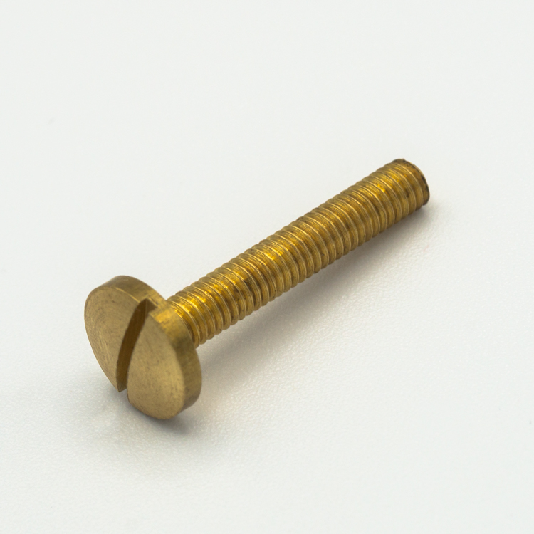 Vite estetica testa piatta a taglio M4 x 25mm ottone | Vetrocristallo