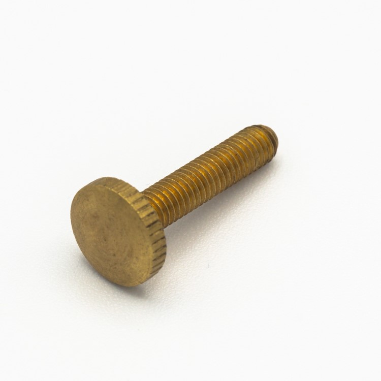 Vite estetica testa piatta zigrinata M4 x 15mm ottone | Vetrocristallo