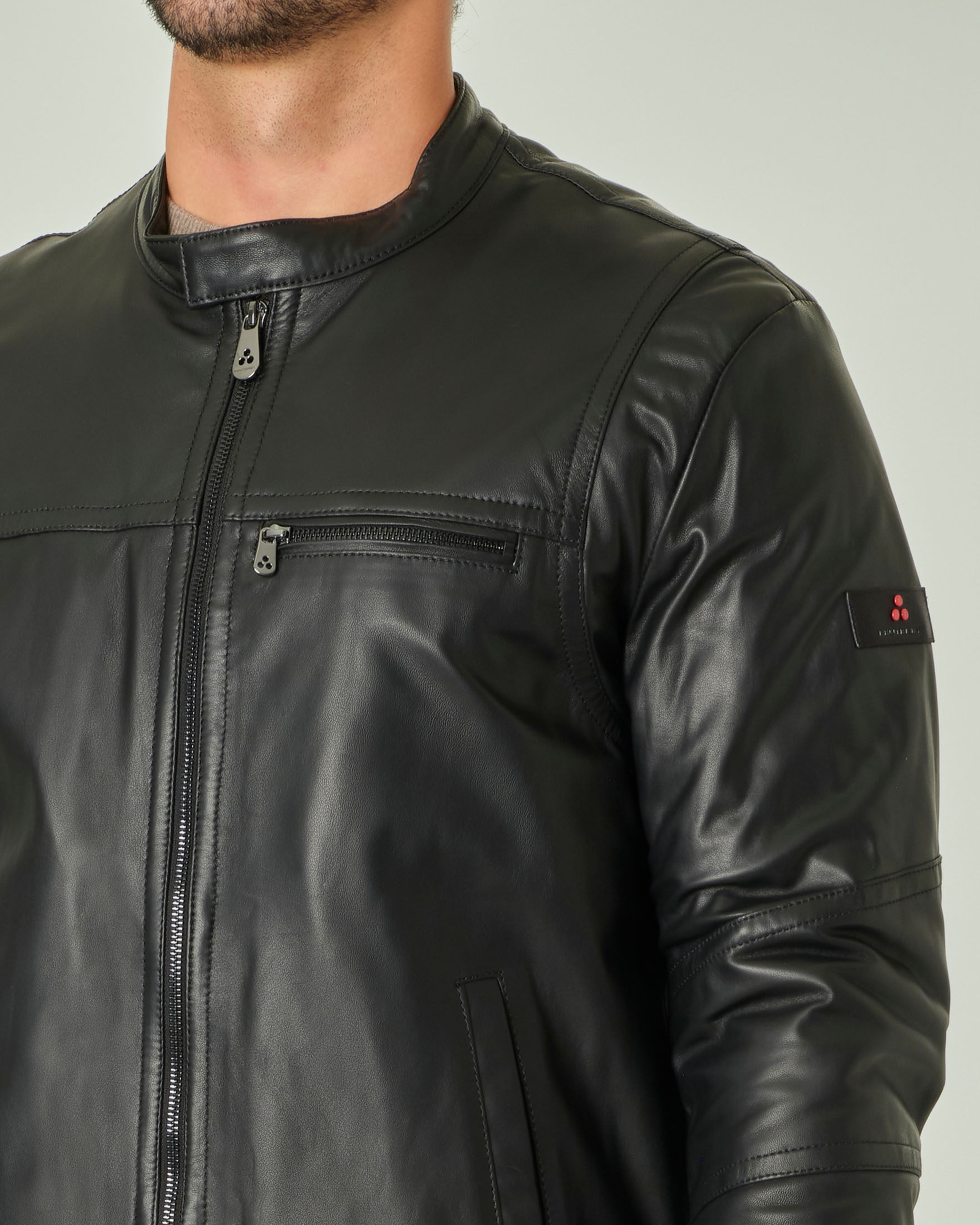 Giacca biker Saguaro in pelle nera