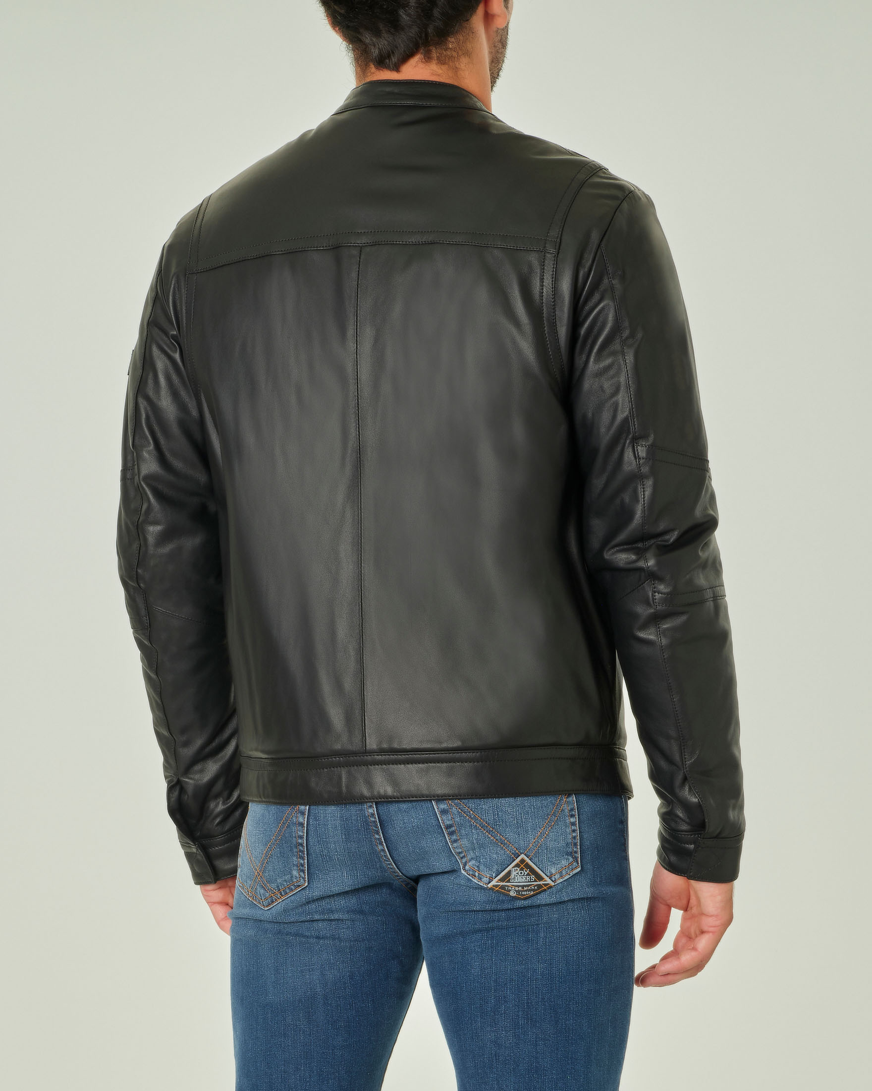 Giacca biker Saguaro in pelle nera