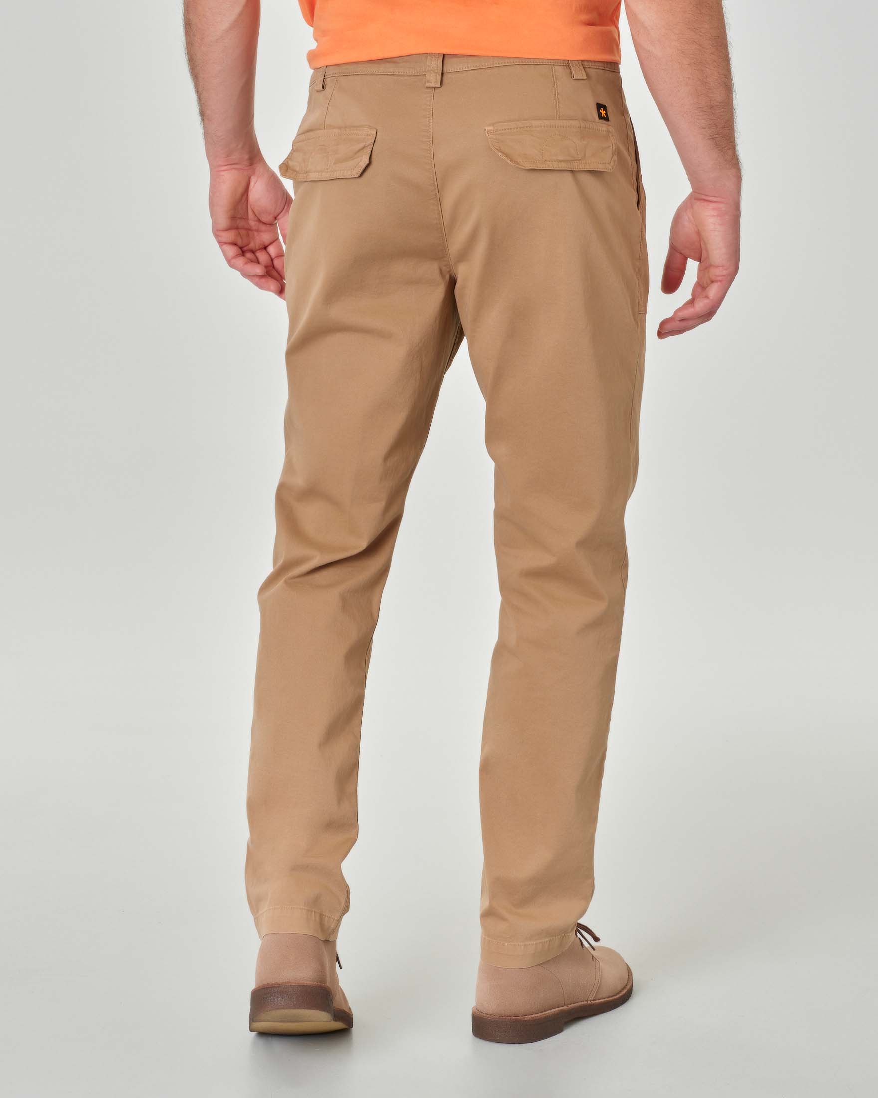 Pantalone fatigue color biscotto in cotone stretch