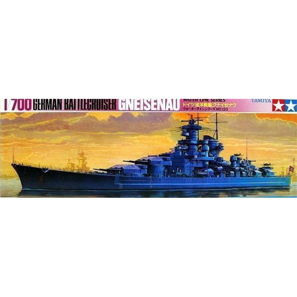 TAMIYA: 1/700; water line German Gneisenau Battleship | Steel Models