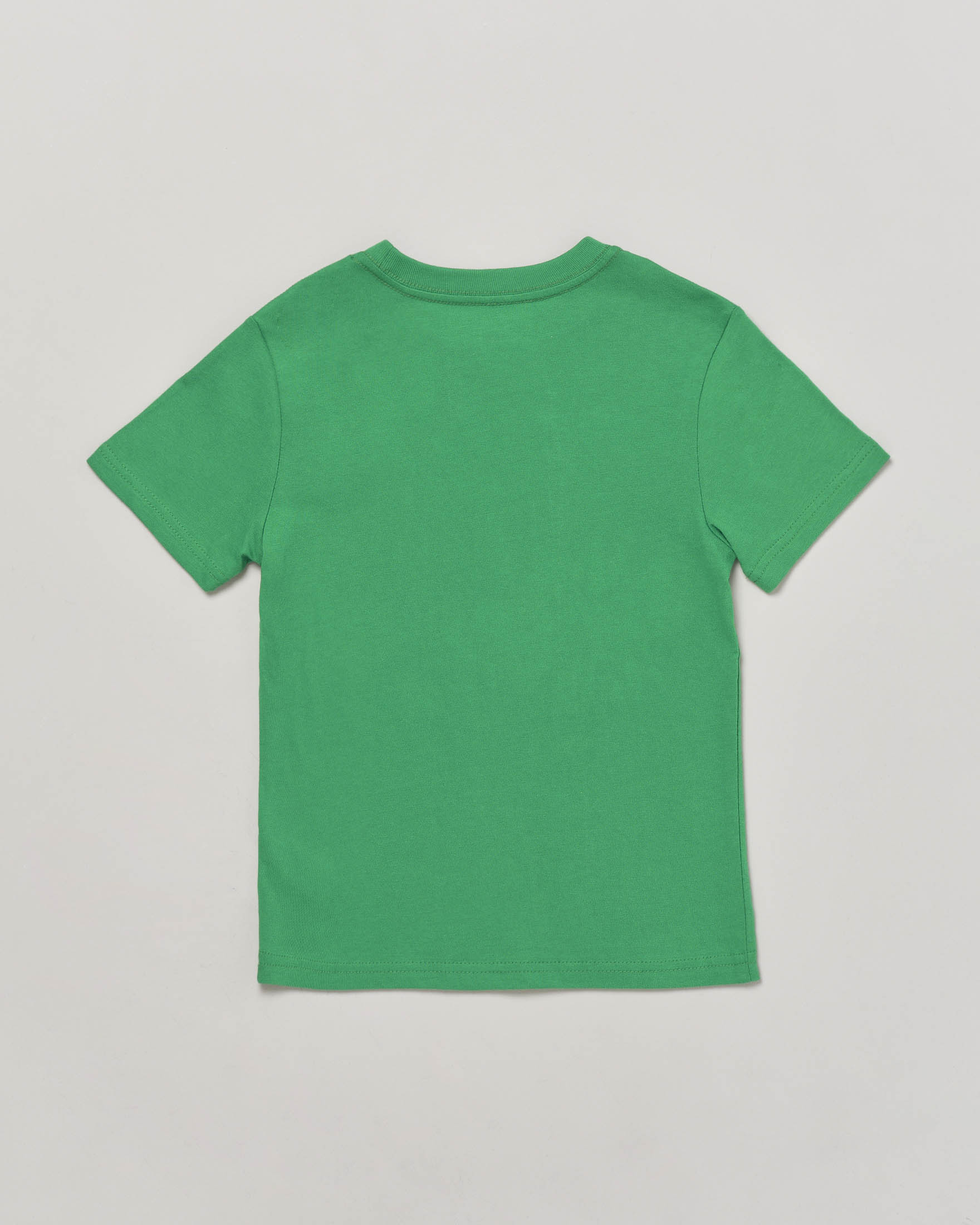 T-shirt verde a mezza manica in cotone con logo pony rosa | Pellizzari