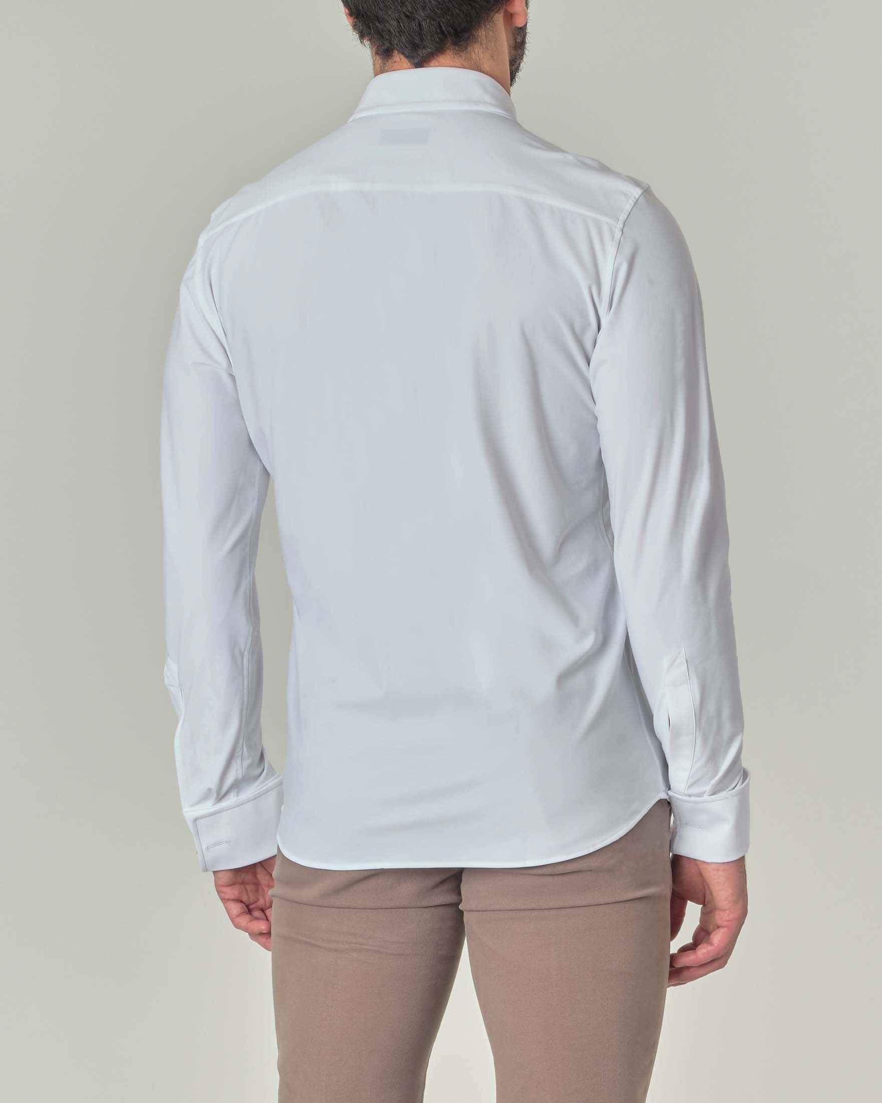 Camicia bianca Pellizzari da cerimonia con polso doppio in tessuto ...