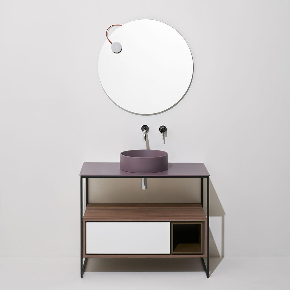 Lavabo rond finition prune avec structure Foriù Simas | Gaia Interni di ...