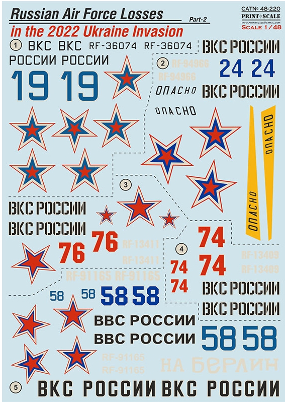 Russian Air Forces Losses Decals