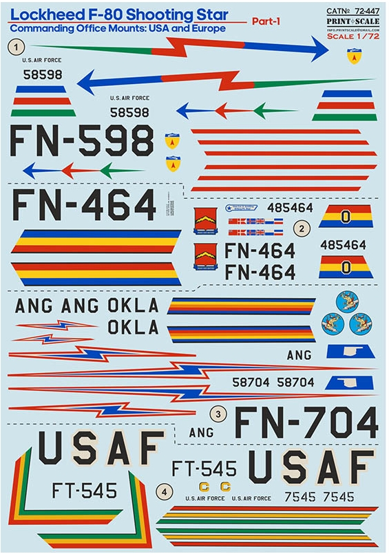 Lockheed F-80 Decals
