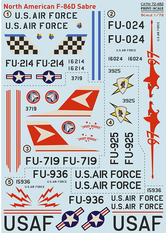 North American F-86D Sabre Decals