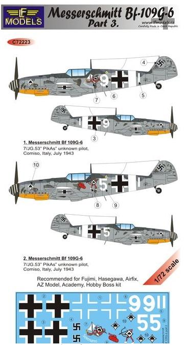 Messerschmitt Bf 109G-6 Decals