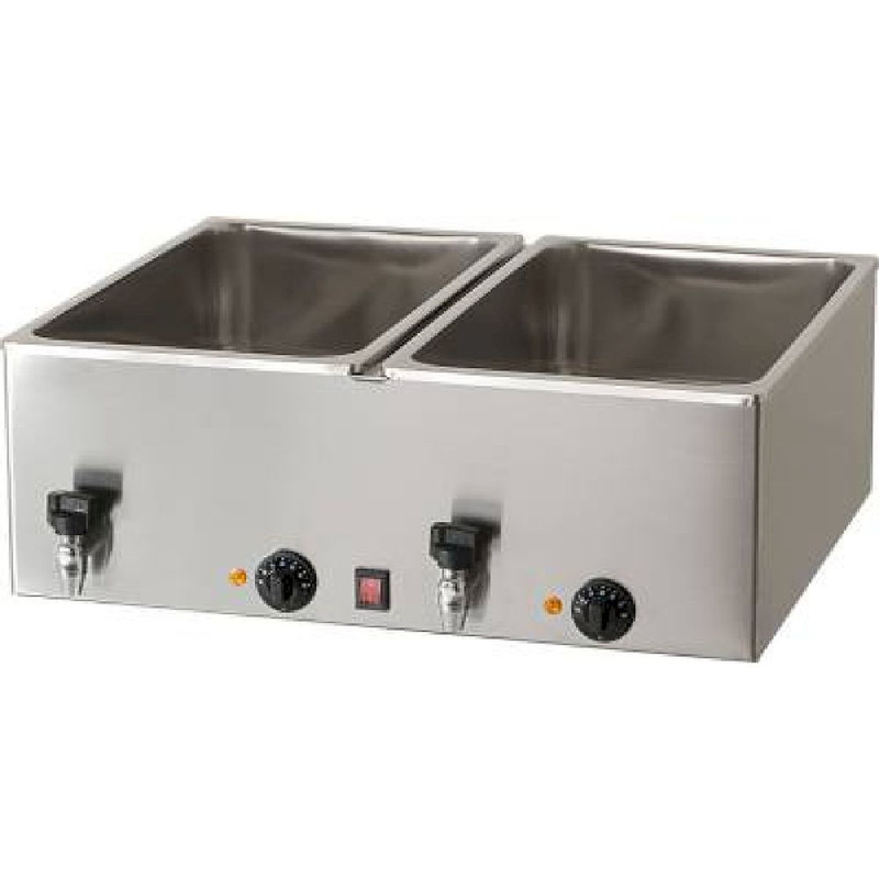 Bagnomaria Da Banco Amitek BM221R - 230 V - Pot. 1000 + 1000W-2 Vasche