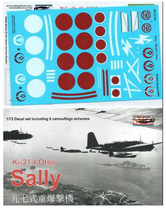 RISING DECALS 72105 Ki-21-I Otsu Sally Decalcomania
