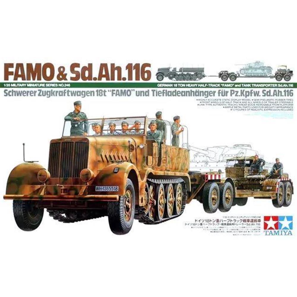 TAMIYA: 1/35; German 18 Ton Heavy Half-Track Famo and Tank Transporter ...