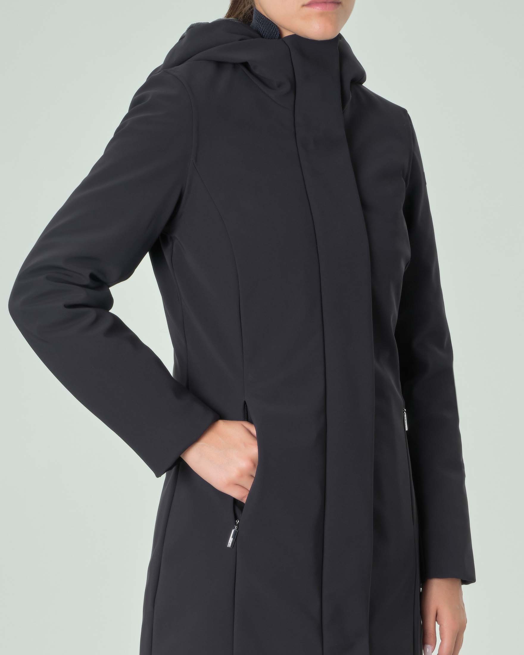Cappotto blu navy imbottito Long Lady con cappuccio fisso | Pellizzari