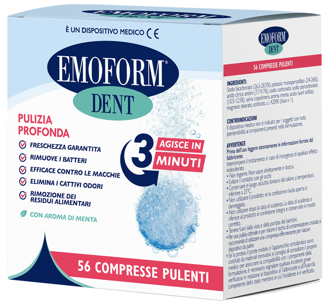 EMOFORM DENT - 54 COMPRESSE PER LA PULIZIA PROFONDA DELLA DENTIERA ...