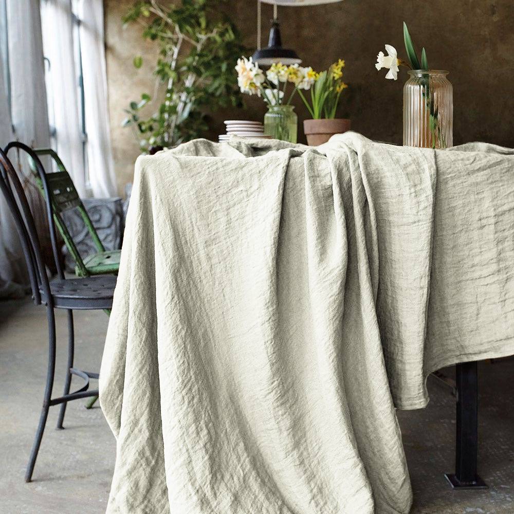Tablecloth in pure VALLESUSA natural linen Mida garment dyed