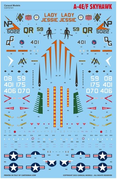 A-4E/F Skyhawk decals 1/72 - CARACAL MODELS 72141