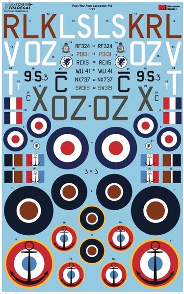 Avro Lancaster decals 1/72 - XTRADECAL X72349