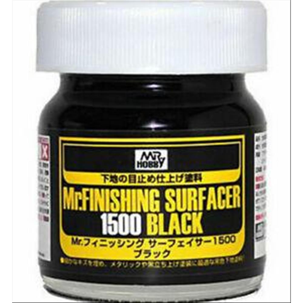 GUNZE SANGYO: Stucco Liquido Finishing Surfacer Black 1500 Primer 40ml | Steel Models