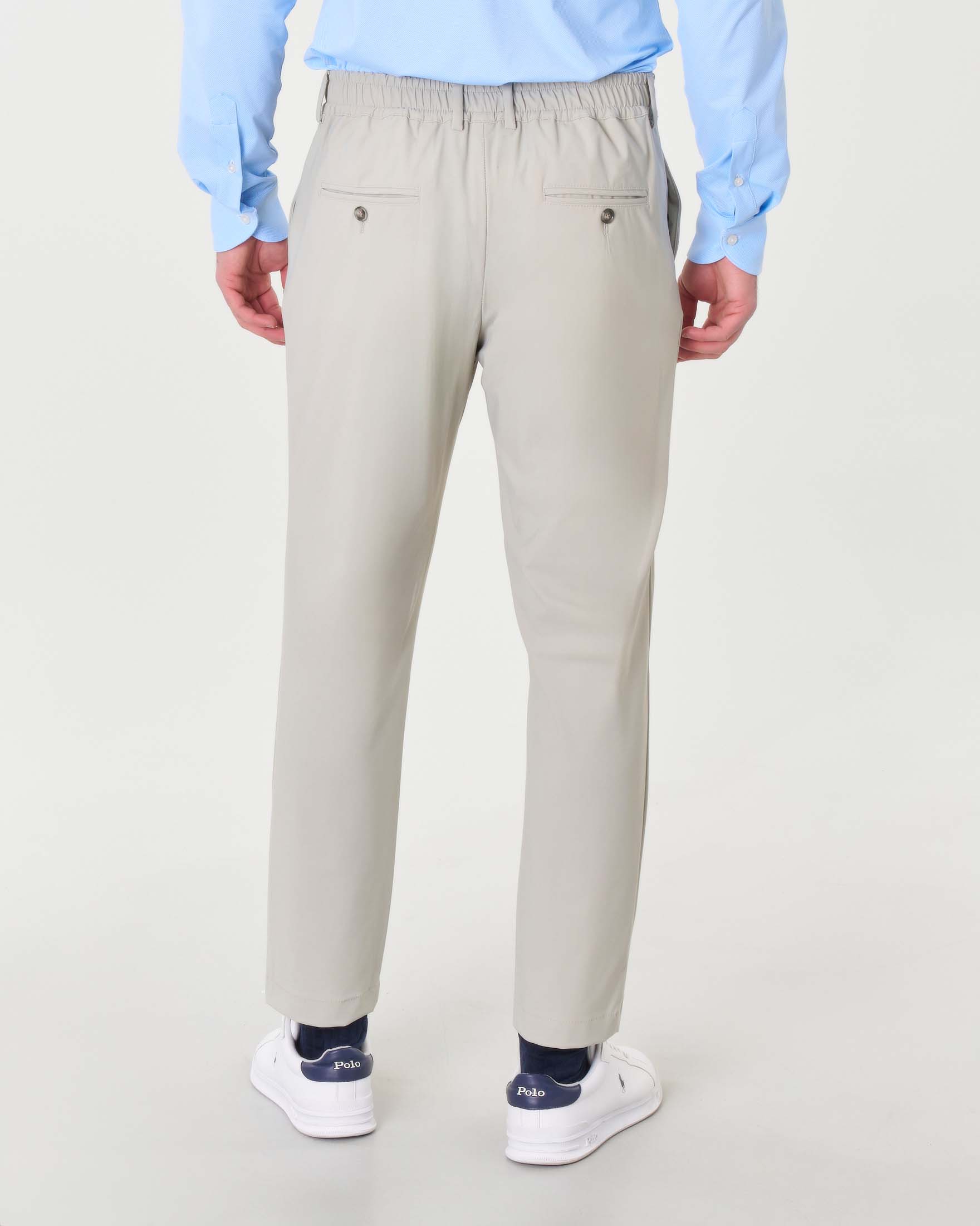 Pantaloni chino slim color ghiaccio in tessuto tecnico stretch con ...