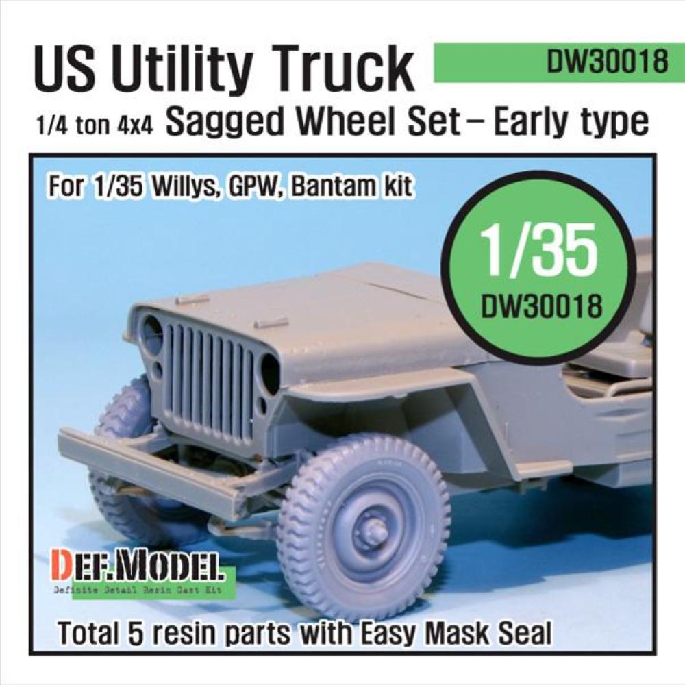 DEF.MODEL: US 1/4 ton 'Early' set di ruote (per Willys/Ford GP/Bantam 1 ...