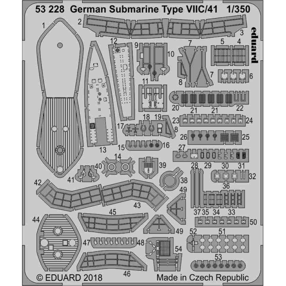 EDUARD: 1/350 ; German Submarine Type VIIC/41 1/350 - per kit REVELL ...