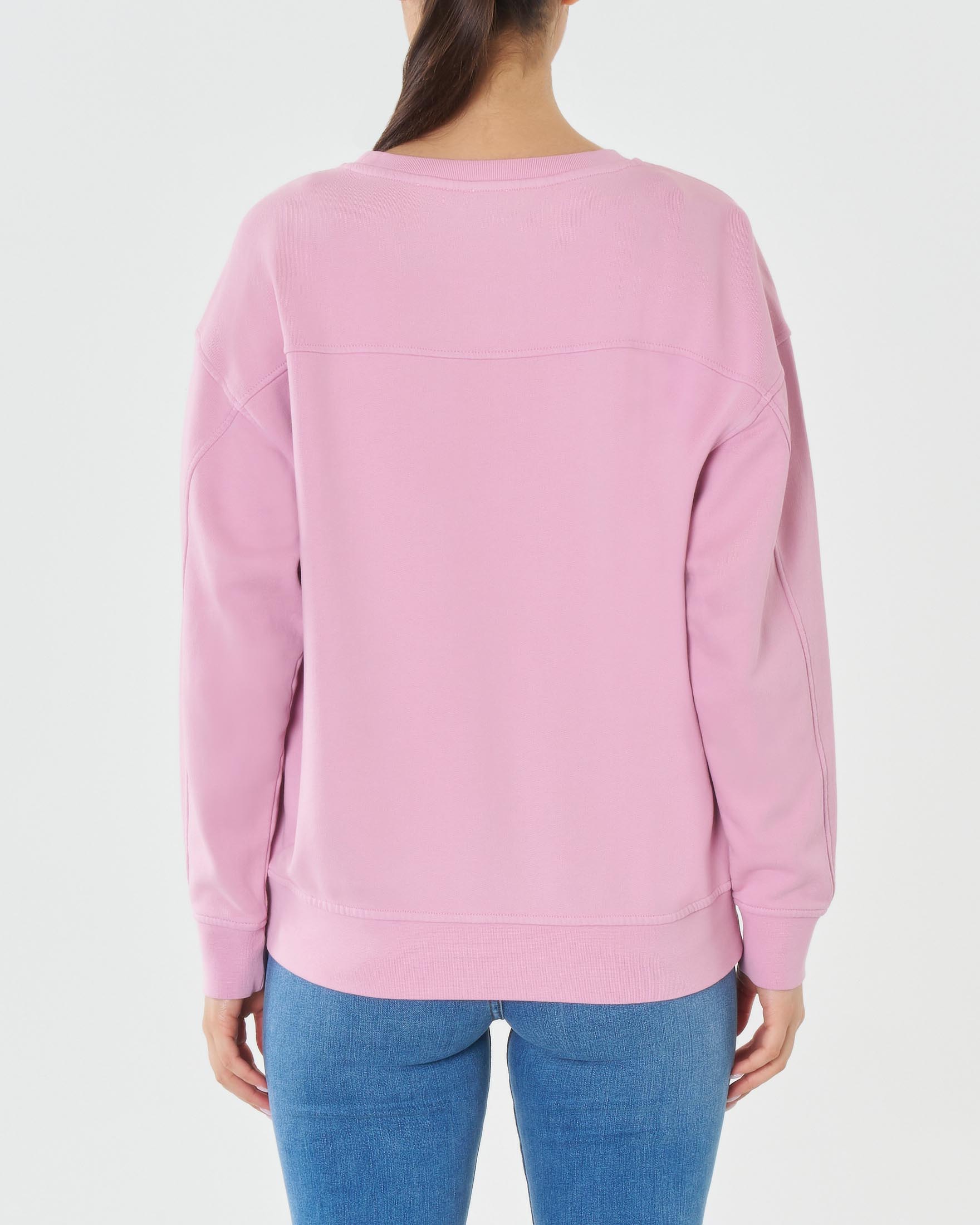 Felpa rosa in cotone con logo Love Birds ricamato sul petto tono su ...