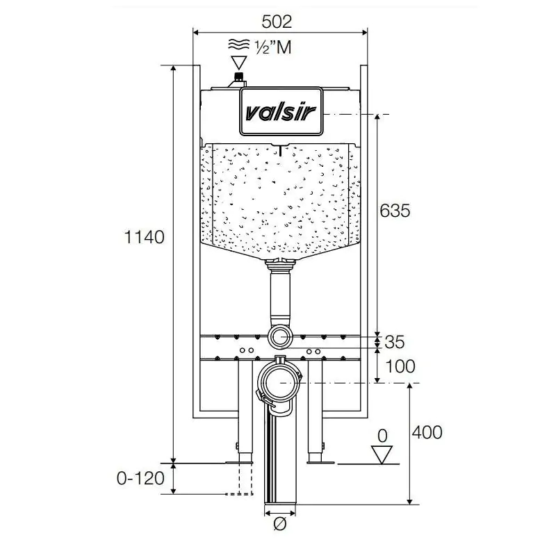 CASSETTA TROPEA S BLOCK VALSIR PER WC SOSPESI PER CARTONGESSO - PARETI LEGGERE | SAMA' S.R.L.