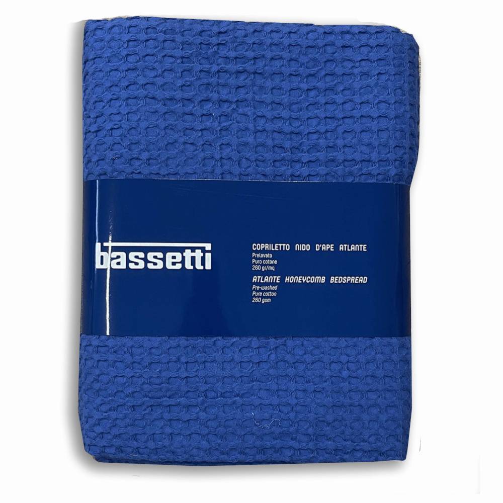 BASSETTI | Copriletto in nido d'Ape ATLANTE - Bluette