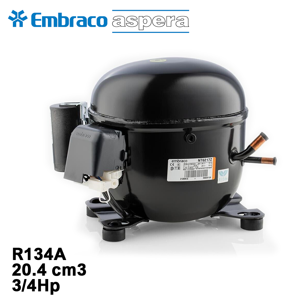 Compressore gas R134A CSIR - 3/4+ Hp - 20,4 cm3 - Embraco Aspera ...