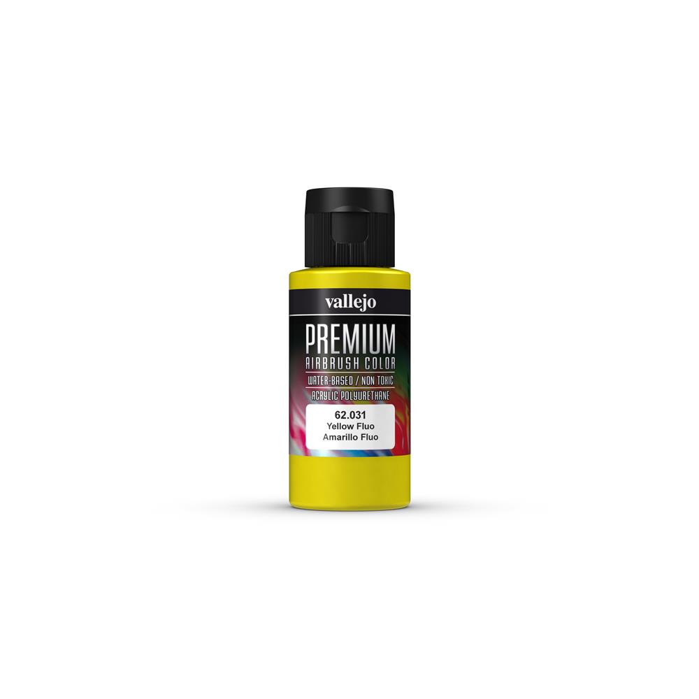 Vallejo Premium Color Fluorescent Yellow Fluo 60 ml | Steel Models