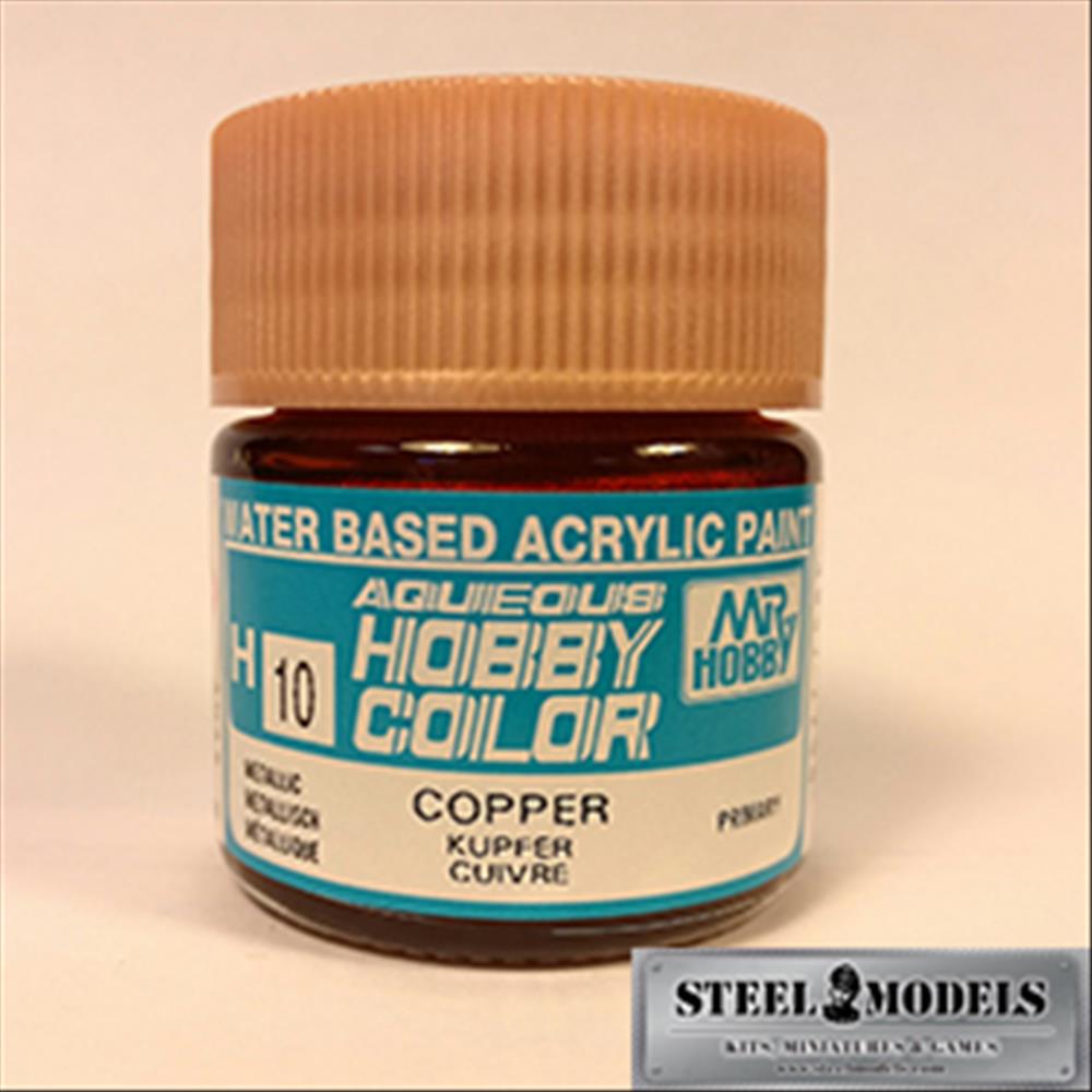 Mr Hobby -Gunze Aqueous Hobby Colors (10 ml) Copper | Steel Models