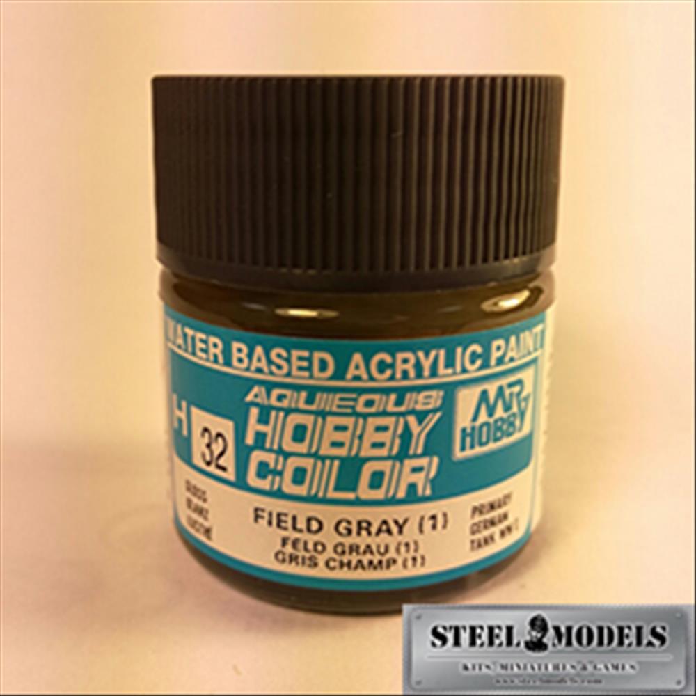 Mr Hobby -Gunze Aqueous Hobby Colors (10 ml) Field Gray (1) | Steel Models