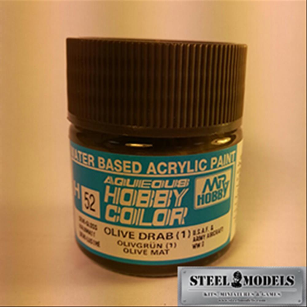 Mr Hobby -Gunze Aqueous Hobby Colors (10 ml) Olive Drab (1) | Steel Models