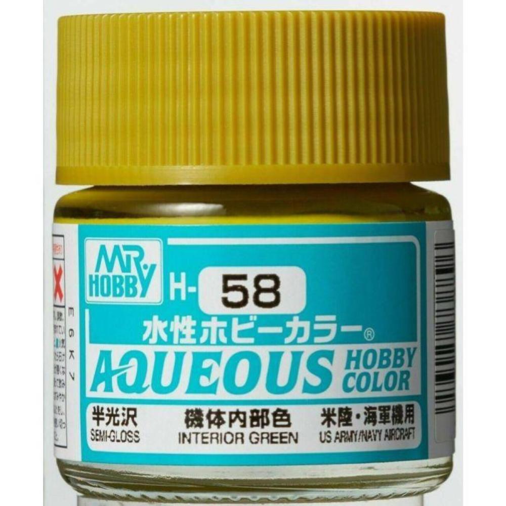 Mr Hobby -Gunze Aqueous Hobby Colors (10 ml) Interior Green | Steel Models